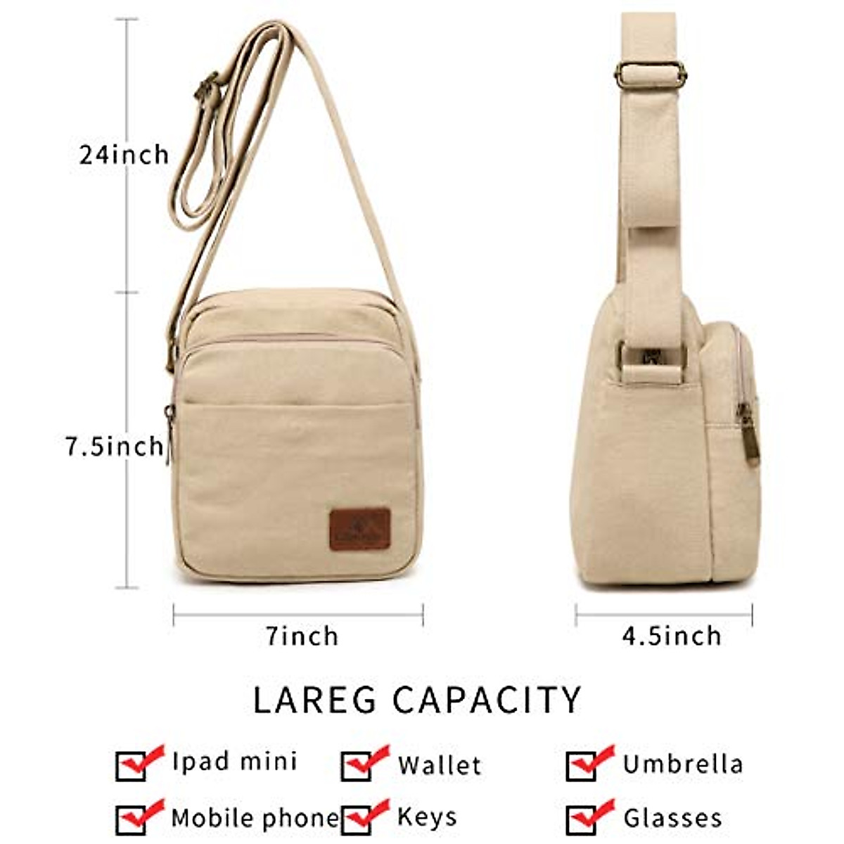 Small mini Hippie Crossbody Bag Top Zip Cotton Sling Bag Jacquard cloth Handmade Bags (off-white)