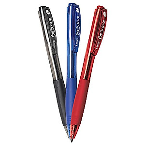 BIC BU3 Grip Retractable Ball Pen, Medium Point (1.0mm), Black, Comfortable Grip for Smooth Writing, 18-Count