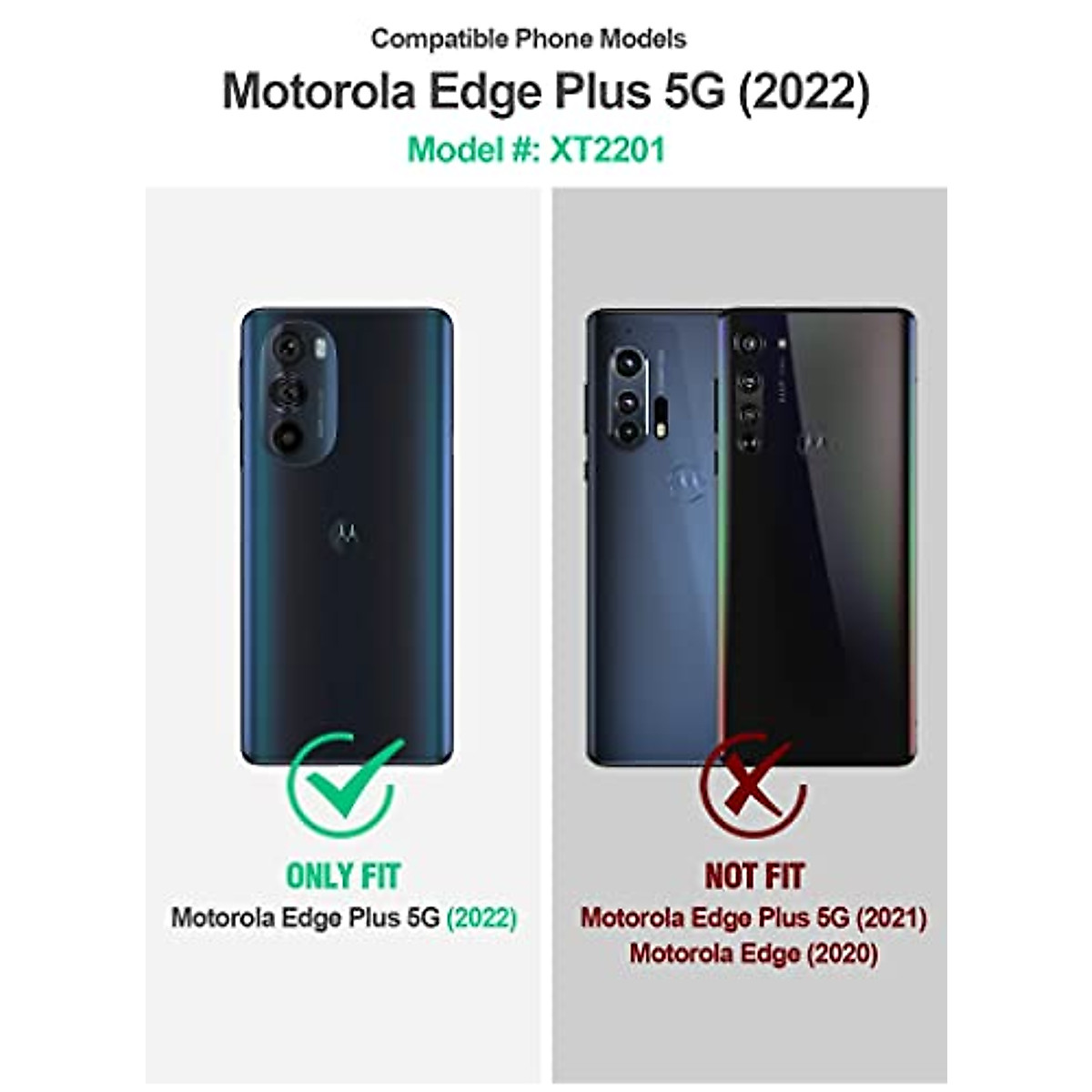 Poetic Revolution Case for Moto Edge Plus 5G 6.7" (2022) / Edge+ 5G UW (2022), Model # XT2201, Full-Body Rugged Shockproof Protective Cover with Kickstand and Built-in-Screen Protector, Black