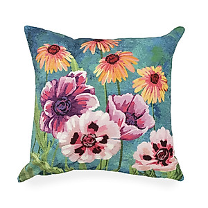 Liora Manne 7IL8S332044 Illusions Dream Indoor/Outdoor 18" Square Patio-Furniture-Pillows, Garden Multi