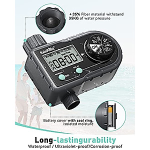 RAINPOINT Sprinkler Timer, Hose Timer with 3 Individual Programs, Water Timer for Garden Hose Faucet, Programmable Automatic/Manual Irrigation System, for Specific Days or Daily Outdoor Lawn Watering