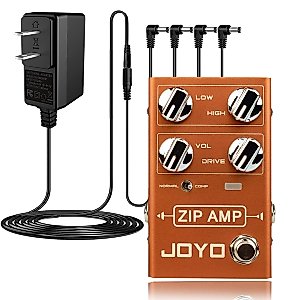 JOYO R-04 AMP Overdrive Pedal Bundle with DC 9V Pedal Power Supply (800mA -1A) AC Adapter