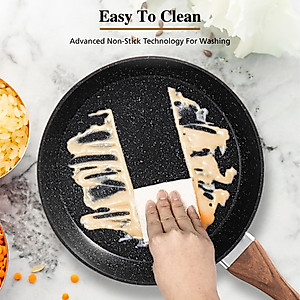 30 Piece Pots and Pans Set Non Stick, Granite Induction Cookware Sets, Nonstick Kitchen Cookware Sets, Non Toxic Cookware Set with Frying Pans and Saucepan, Kitchen Pots and Pans Set, Black