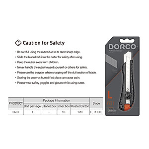 DORCO L601 Heavy Duty 18mm Snap-Off Utility Knife + Precision 18mm (11 Blades) with Screw-Lock System – Ergonomic Anti-Slip Design with Professional Blades