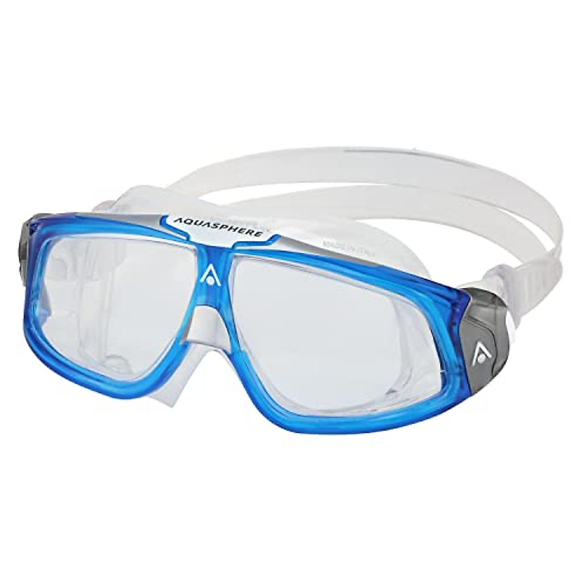 Aqua Sphere Seal 2.0 Swim Goggles - Comfortable Leak Resistant Seal, Distortion Free Vision| Unisex Adult, Clear Lens, Light Blue/White Frame, One Size, MS5074109LC
