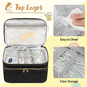 Breast Pump Bag Compatible with Wearable Breast Pump, Ethereal Carrying Case and Waterproof Pump Parts Pad, Black