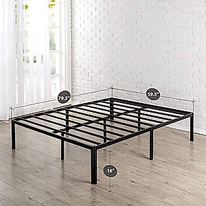 Zinus 13 Inch Euro Top Pocket Spring Hybrid Mattress, Queen & Van 16 Inch Metal Platform Bed Frame/Steel Slat Support/No Box Spring Needed/Easy Assembly, Queen