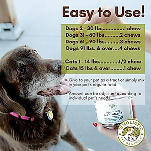 Wholistic Pet Organics: Multivitamin Chews for Dogs Organic Homemade Dog Treat for Medium and Small Dogs Calming Chews for Dogs Food Puppy Multivitamin Probiotics Immune Support Supplement