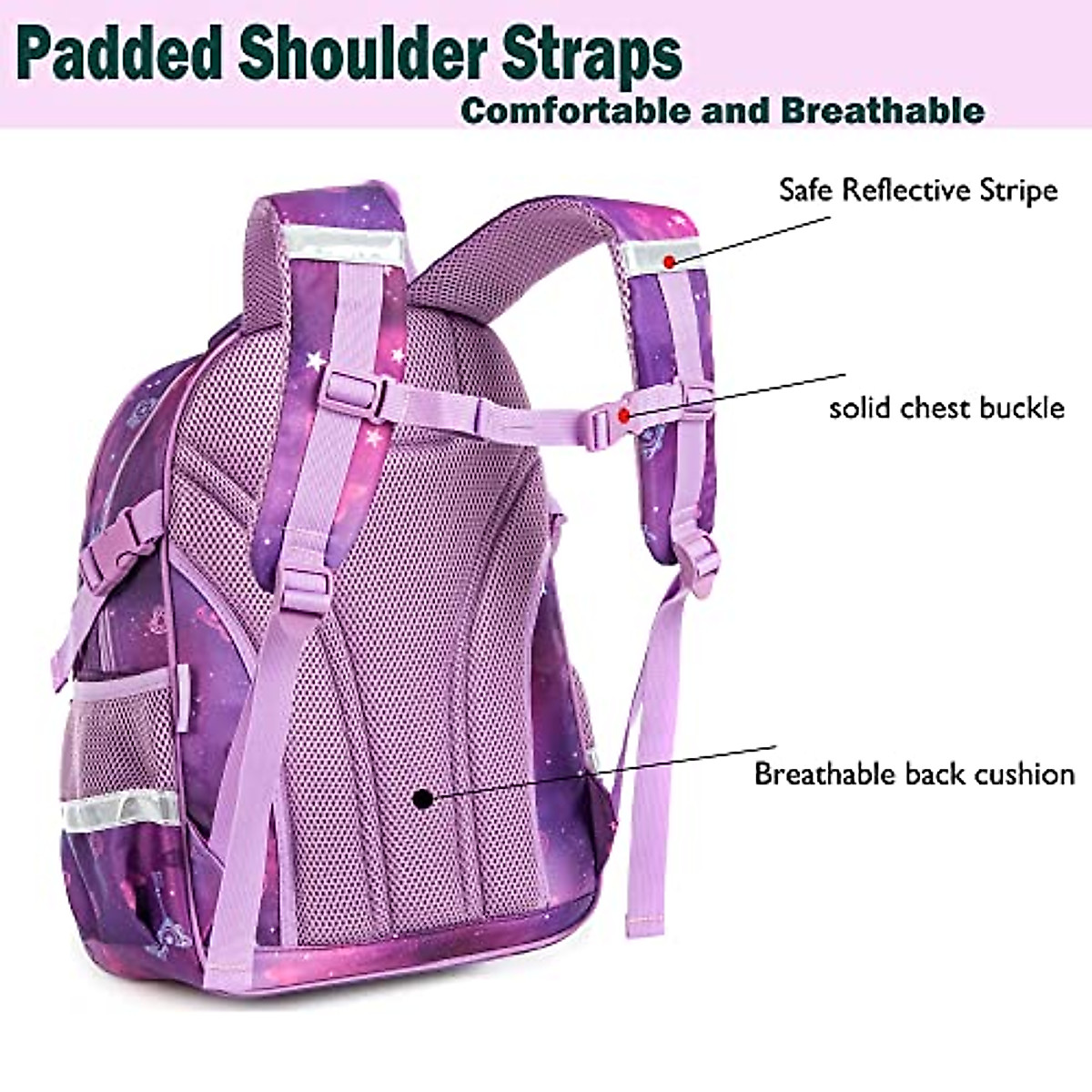 MOHCO Kids Backpack 16 in School Bookbag with Insulated Lunch Box Pencil Case Lightweight Student Bookbag for Girls and Boys