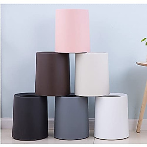 UNNIQ Trash can, Plastic You Haven't Seen Round Trash Can, Trash Can Recycling Bin, Bathroom, Kitchen, Bedroom, Home Office, Outdoor Trash Can Recycling (Color : White, Size : Small)