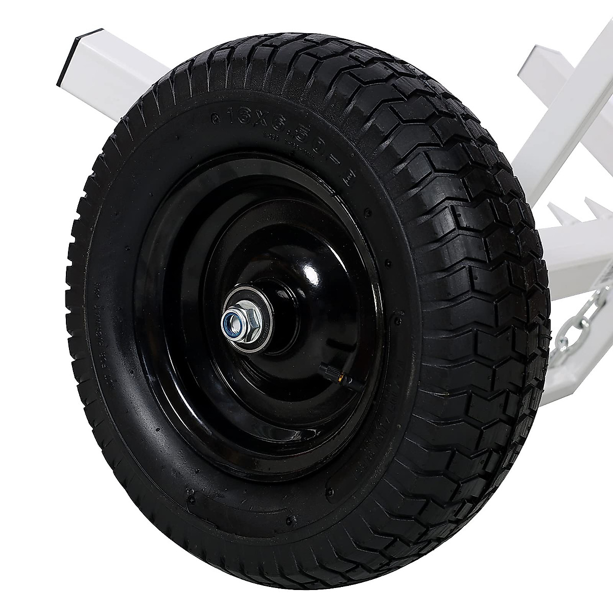 CuisinSmart Log Dolly and Holder with 16.5 Inch Penumatic Tire Log Skidder for Wood Transport 1100LBS Capacity White