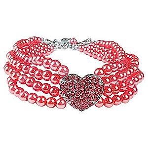 Bow Tie for Cats Breakaway Pearls and Diamonds Pet Dog Chain Cat Collar Adjustable Dog Collar Bling Girl Small Puppy Rhinestone Cute Bowtie Pet Collar