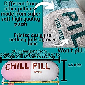 MRJ Products Chill Pill Pillow - Pink Preppy Cute Trendy Room Decor Aesthetic Throw Pillows, College Dorm Teenager Y2K Teacher Doctor Nurse Lawyer Student Friend Sister Birthday for her
