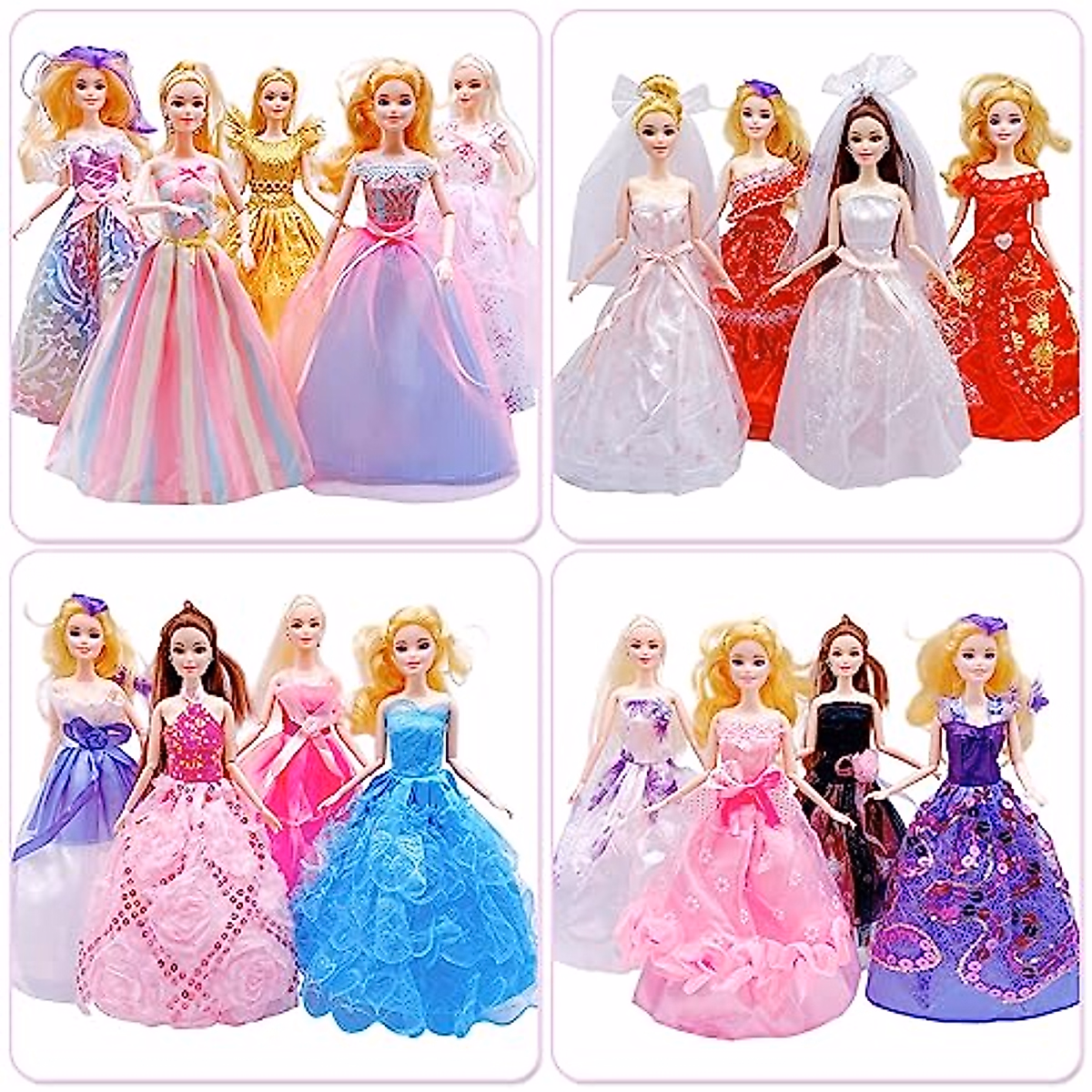 5 Sets Doll Clothes Handmade Doll Dress for 11.5 Inch Doll Wedding Party Dresses Gown Outfit Costume Suit for 11.5 inch Dolls Random Styles