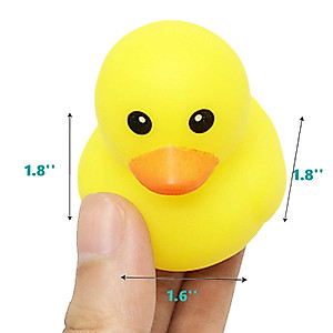 AHUA Bath Duck Toys 20 PCS Mini Rubber Ducks Squeak and Float Ducks Baby Shower Toy for Toddlers Boys Girls over 3 Months(1.8'')