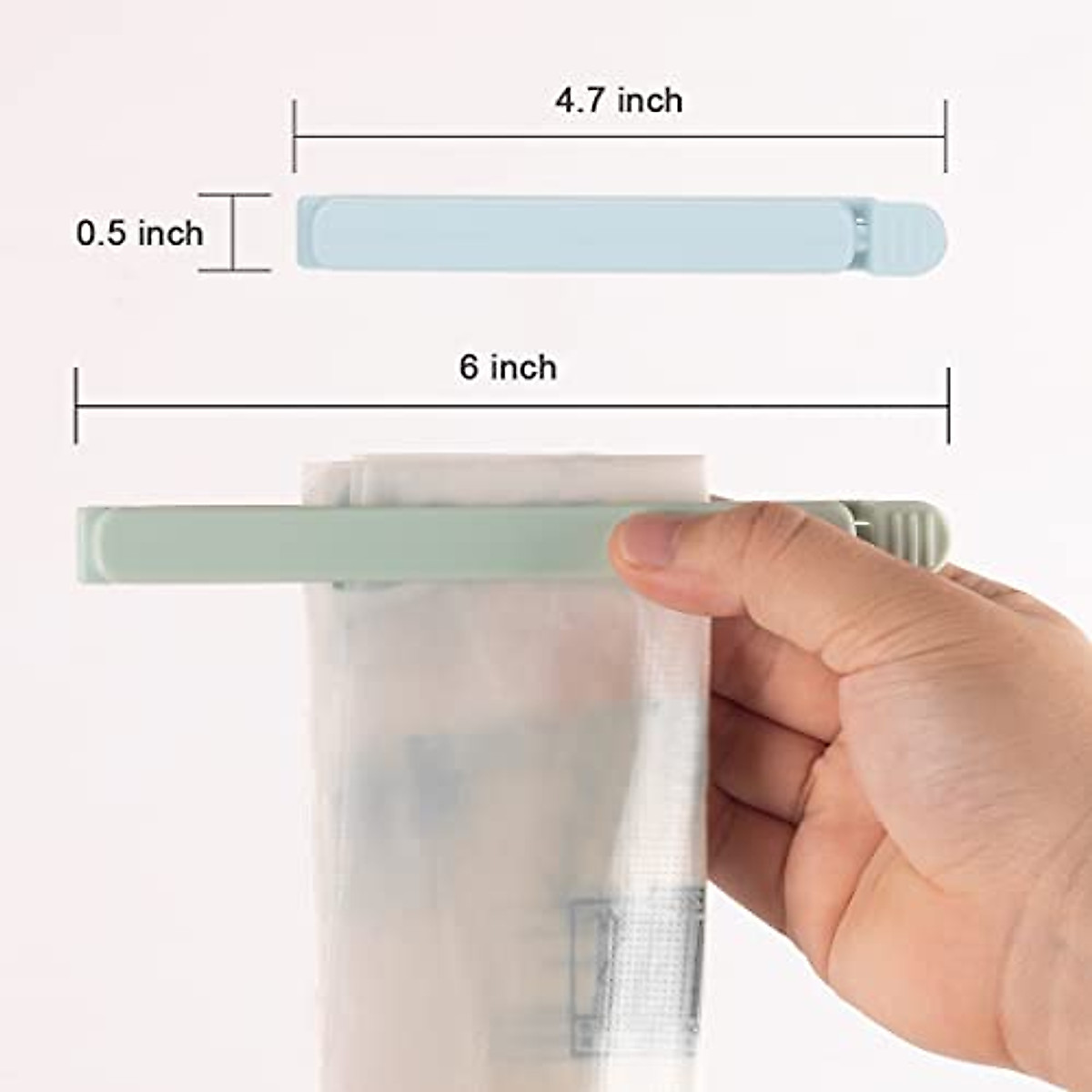 Semjikoy 30 Pack Sealing Clip Bag Plastic Bag Sealing Clips Snack Bag Plastic Sealing Clip 4.7 Inches& 6 Inches