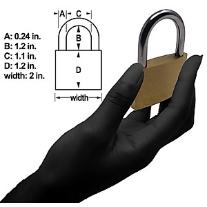 Padlock with Key - 2" Large Heavy Duty Pad Lock 5 Matching Keys - Weatherproof Rust Resistant Steel Brass Keyed Alike Padlocks, Gate Locks for Outdoor Fence, Door, Gym Lockers, Storage Unit (1-Pack)