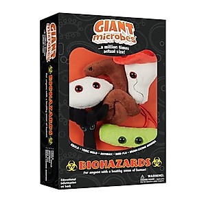 GIANTmicrobes Biohazards Gift Box, Microbiology Gifts, Medical Gag Gifts Funny, Doctor Gifts, Bacteria Plush, Virus Plush Toy, Plush Keychain