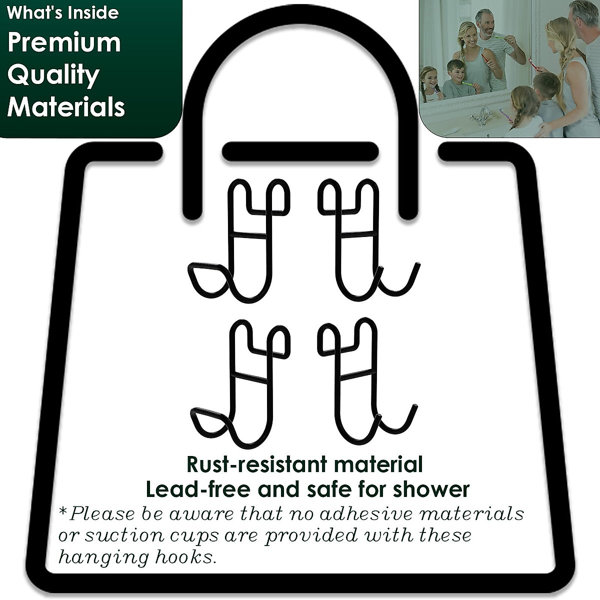 Jovware Shower Caddy Hook Helmet Fence Hooks Hook Caddy Hooks for Hanging Wires Hooks for Wire Shelves Heavy Duty Rustproof Hook Utility Hooks 4 Pack Black