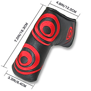 CRAFTSMAN GOLF Red Swirl Black Putter Cover Headcover for Scotty Cameron Ping blade Magnetic Closure