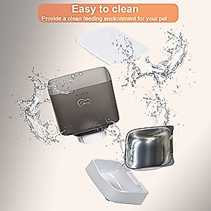 DOEL Automatic Cat Feeder Timed and Quantitative Feeding with Stainless Steel Bowl APP Remote Control with Dual Power Dry Food Pet Feeder 4L