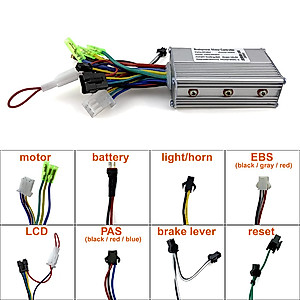 L-faster 24V 36V 48V 250W Normal Bike Electrification Kit with Brushless Motor Hub for Front Wheel Fork 100mm Thumb Accelerator Screen (36V 250W kit)