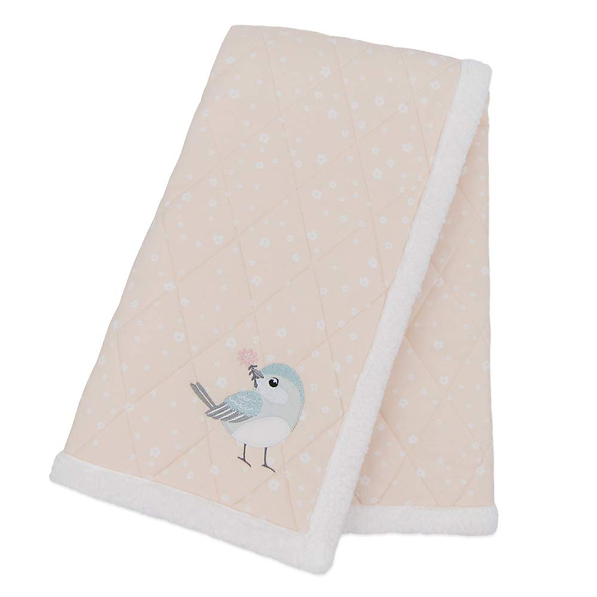 Living Textiles 100% Cotton Baby Stroller Blanket - Ava Birds | Ultra Soft, Lightweight, and Versatile Stroller, Swaddle and Receiving Blanket | On-The-Go Baby Essentials | Baby Gift Ideas