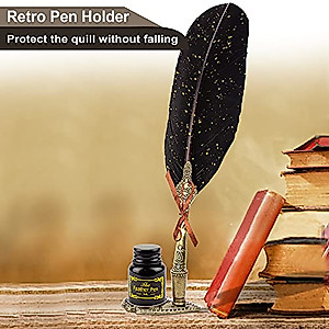 Trustela Calligraphy Pen Set, Feather Pen, Calligraphy Pen Set, Quill And Ink Set, Calligraphy Set For Beginners, Feather Pen And Ink Set, Quill Pen And Ink Set, Quill Pen (BlackFeather)