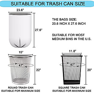 10 Gallon Trash Bags - 18 Micron Ultra Thick Strong Clear Medium Size Garbage Bin Liners for Office Kitchen, Fit 8-10 Gallon, 90 Count