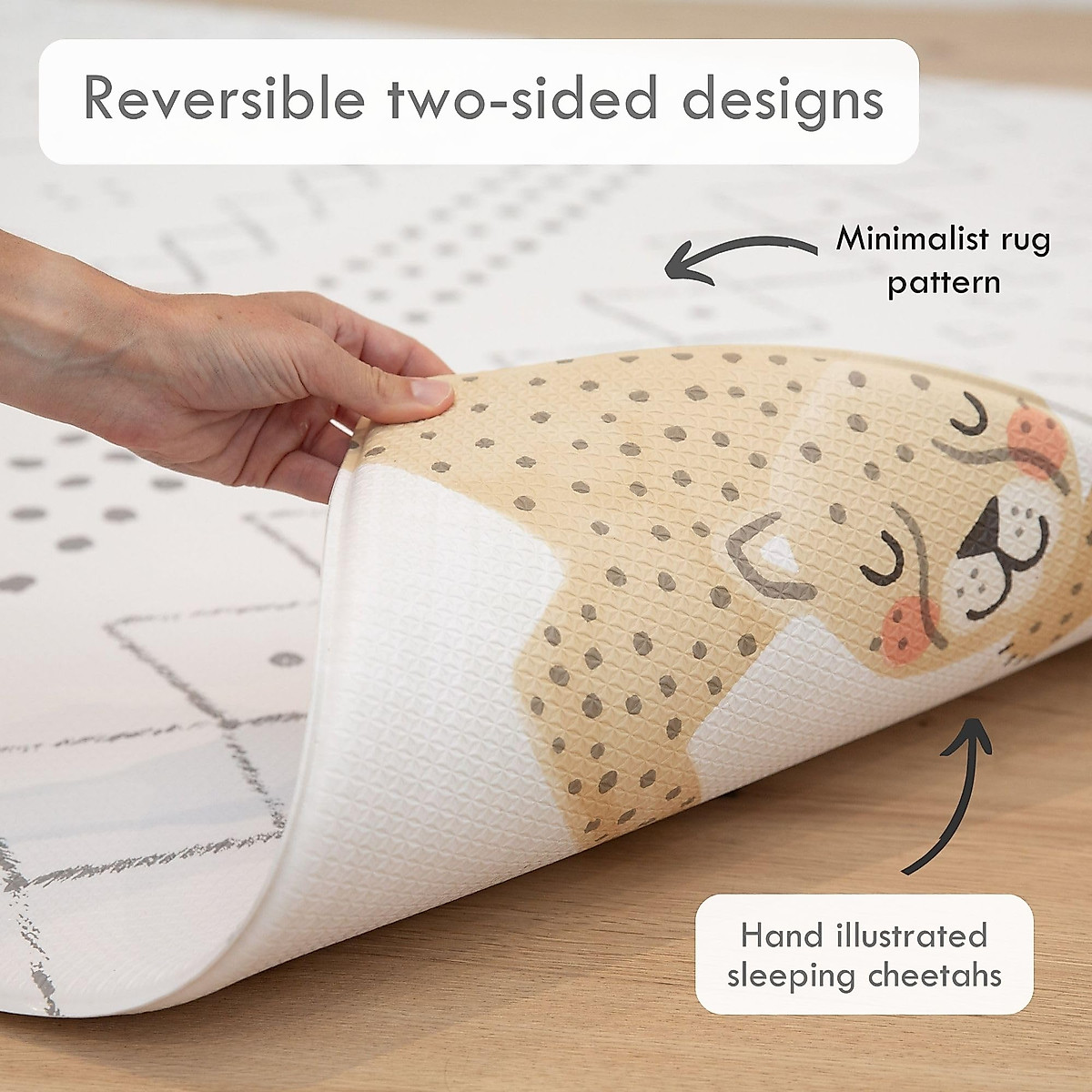 Lillefolk Stylish Baby Play Mat for Floor - Reversible Foam Play Mat as Baby Crawling Mat - Foam Baby Mat for Floor Play Mats - Babies & Toddlers Non Toxic Play Mat Baby Tummy Time Mat 6.9ft x 4.6ft