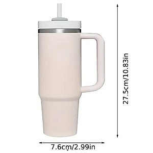 40 OZ Insulated tumbler with straw, Double Vacuum Stainless Steel Water Bottle for Home, Office or Car - Iced Coffee Cup Reusable,Thermos Travel Coffee Mug,Keep Hot/Cold for Hours (Eucalyptus)