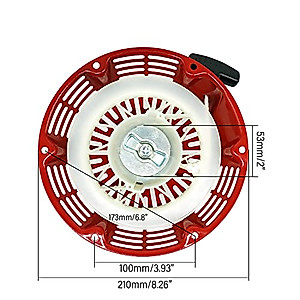 LUSQI Recoil Starter for Honda GX390 Lawn Mower Engines Motor， Pull Start Assembly for Honda GX340 Generator, Red Pull Starter for Honda Parts, 28400-ZE3-W01 28400-ZE3-W01ZA