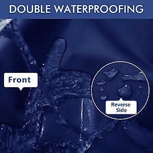 Comcaver Outdoor Chair Cushions 16 x 17 Inch Waterproof Patio Chair Cushions with Tie 5 Year Color Fastness Thick Outdoor Seat Cushion for Garden Lawn Patio Furniture Navy Set of 2