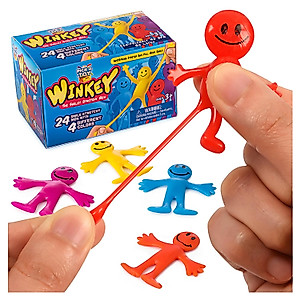 Stretchy Happy Man Toy Party Favors - Sensory Gel Toy Set of 24 for Kids, Stress Relief Fidget Toys for Autism, ADHD - Stretchy Toys and Small Prizes and Stocking Stuffers
