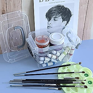 Nesmilers 1.8 L Plastic Latch Storage Box, 6-Pack Clear Storage Bins with Lids