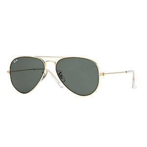 Ray-Ban RB3025 AVIATOR LARGE METAL 001 62M Gold/Gray Green Sunglasses For Men For Women + BUNDLE with Designer iWear Eyewear Kit