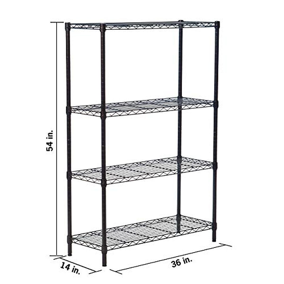 TRINITY 4-Tier NSF Wire Shelving Rack, 36 by 14 by 54-Inch, Bronze