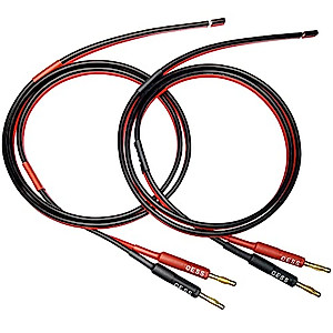 CNCESS CESS-225-3f Banana Plug Adapter Connector to Bare Wire Open End Audio Cable DIY for Speakers & Amplifier, 2-Channel, 14 Gauge (3 Feet)