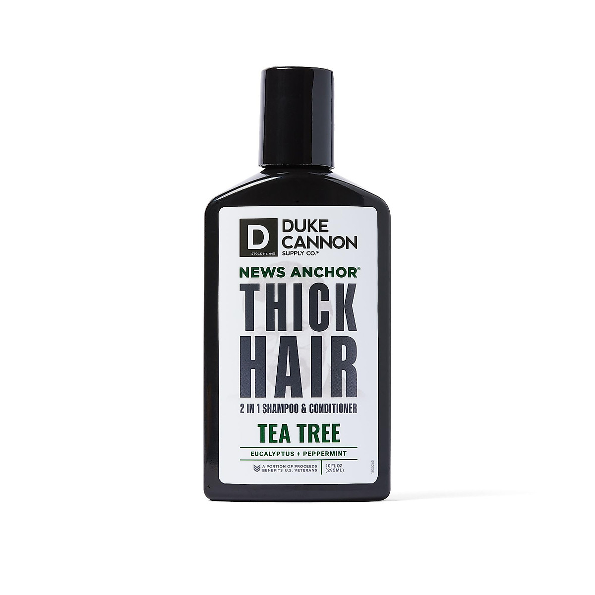 Duke Cannon News Anchor 2-in-1 Hair Wash, Tea Tree & Menthol, 10 fl. oz – Shampoo & Conditioner for Men with Thick Hair, Clean Mint Scent, Strengthens with Protein, Made in USA