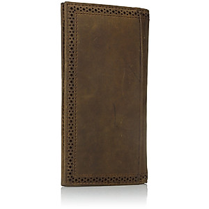 Ariat Ariat Shield Perforated Edge Rodeo Wallet Wallet Medium Distressed Brown One Size