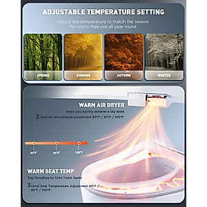 iliD Smart Bidet Toilet Seat, Electric Elongated Ecoseat with Four Cleaning Modes, Adjustable Angle and Pressure, Remote Control, Slow Close Lid, Easy Installation, 2 Year Warranty