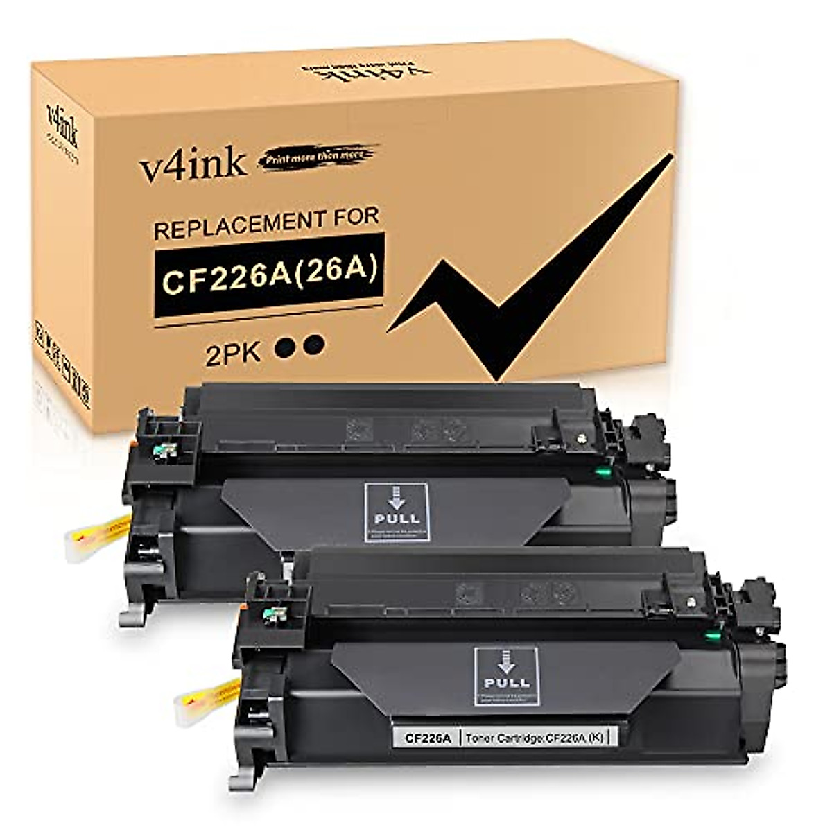 v4ink 2-Pack Compatible 26A Toner Cartridge Replacement for HP 26A 26X CF226A Toner Cartridge Black Ink for HP Pro M402n M402dn M402dne M402dw MFP M426fdn M426fdw M426dw M402 M426 Printer