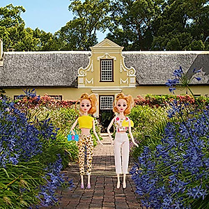 SOTOGO 30 Pieces Doll Clothes and Accessories for 11.5 Inch Girl Doll Include Random Style 10 Sets Tops and Pants,10 Bags and 10 Pairs Shoes