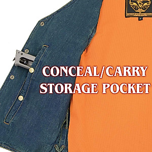 Milwaukee Leather DM1360 Men's Classic Blue Denim Motorcycle Biker Riders Vest w/Adjustable Side Laces - X-Large