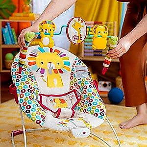 Bright Starts Portable Baby Bouncer Soothing Vibrations Infant Seat with Removable-Toy-Bar, 0-6 Months 6-20 lbs (Playful Pinwheels)