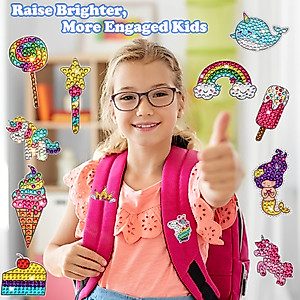 NICOWARM 27PCS 5D Big Diamond Painting Sticker Kits for Kids and Adult Beginners, DIY Creative Unicorn Diamond Art and Crafts Sticker, Diamond Painting Sticker for Kid