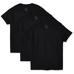 Hanes Ultimate mens Control Crew Neck - Multiple Packs Available undershirts, Black 3 Pack, Small US