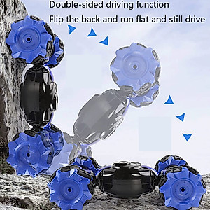 RC Stunt Car, Twisted Car Deformable All-Terrain Off Road Car 360° Flips Double Sided Rotating Race Car with Gesture Sensor Watch Lights for Kids E91