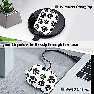 AGAOSH for Airpods Pro 2nd/1st Generation Case Cover with Keychain,Cute Paw Print Soft Silicone Skin Cover Protective Case for New Apple Airpods Pro Gen 2 Case 2022 Charging Case[Front LED Visible]