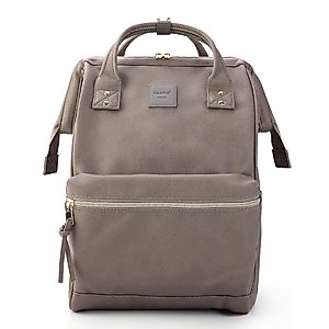 Kah&Kee Leather Backpack for Women and Men 15-inch Laptop Bag | Teacher Professional, Diaper Bag Backpack, Ideal for Work, School, Nurse, College & Travel (Dark Gray, Medium)
